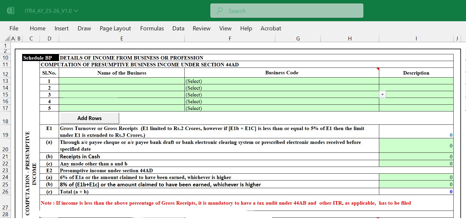 Section 44AD –Presumptive Taxation for Small Businesses