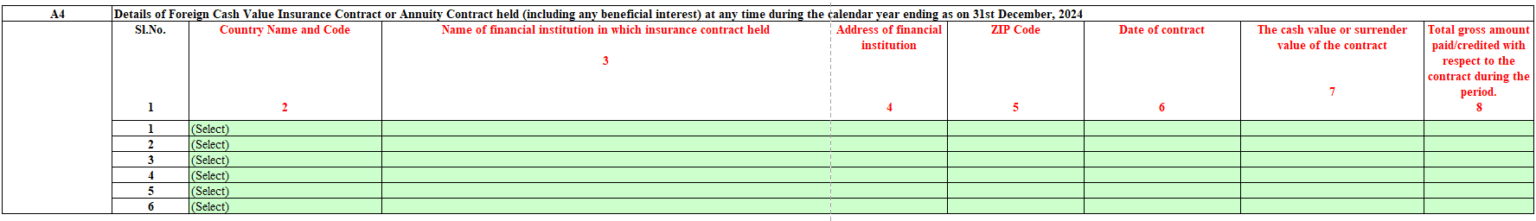 Income Tax Schedule Foreign Assets